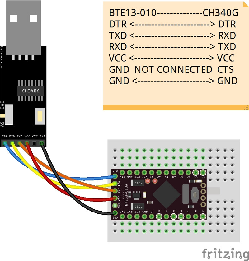 Getting started with BTE13-010 - Arduino Mini clone - Techrm Getting started with BTE13-010 - Arduino Mini clone - Techrm