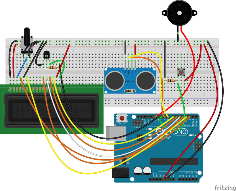 Ultrasonic Distance Meter With Lcd Display On Arduino Uno Techrm 